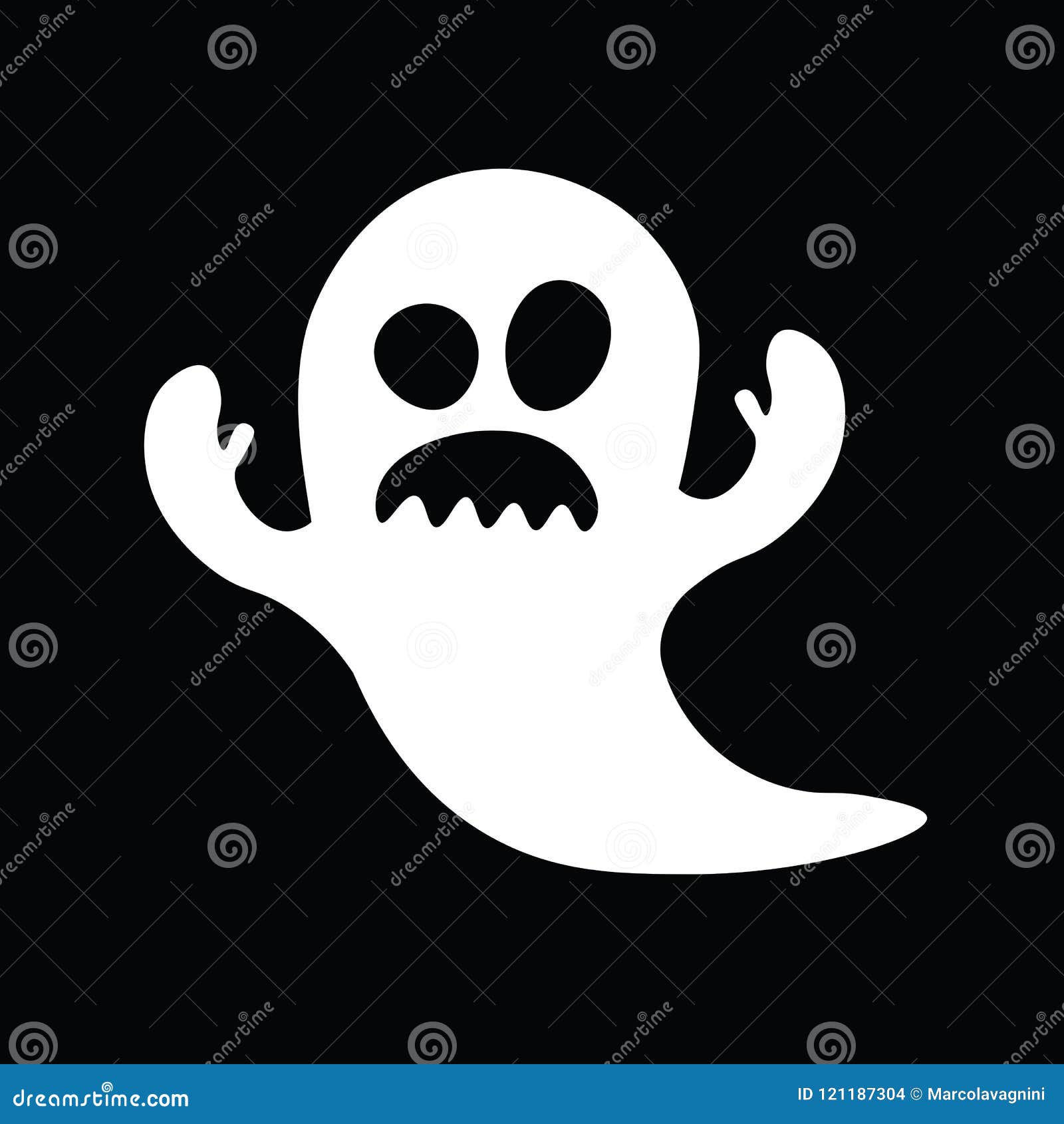 Halloween Icon: the Screaming Ghost. Stock Vector - Illustration of ...