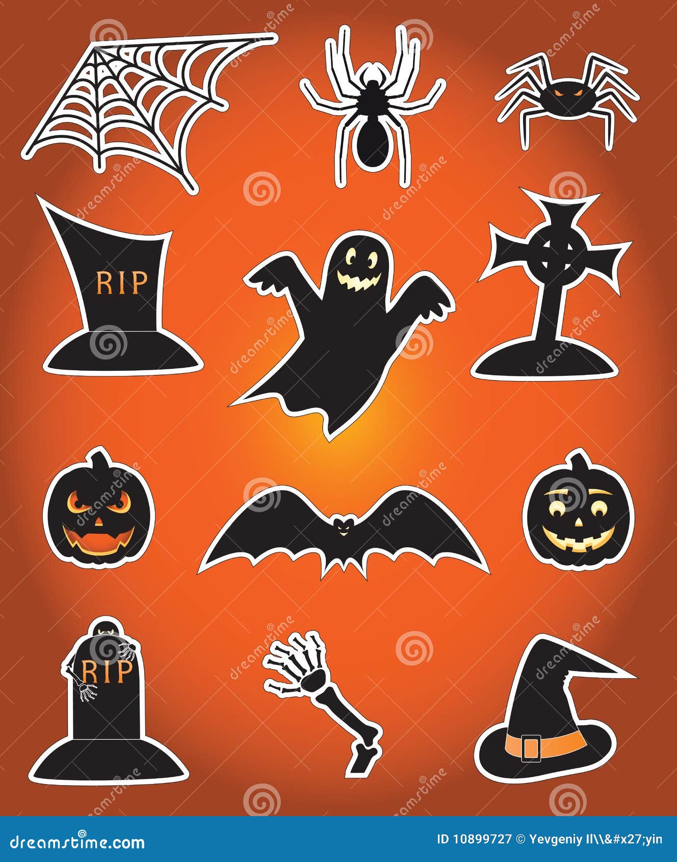 Halloween icons stock vector. Illustration of evil, elements - 10899727