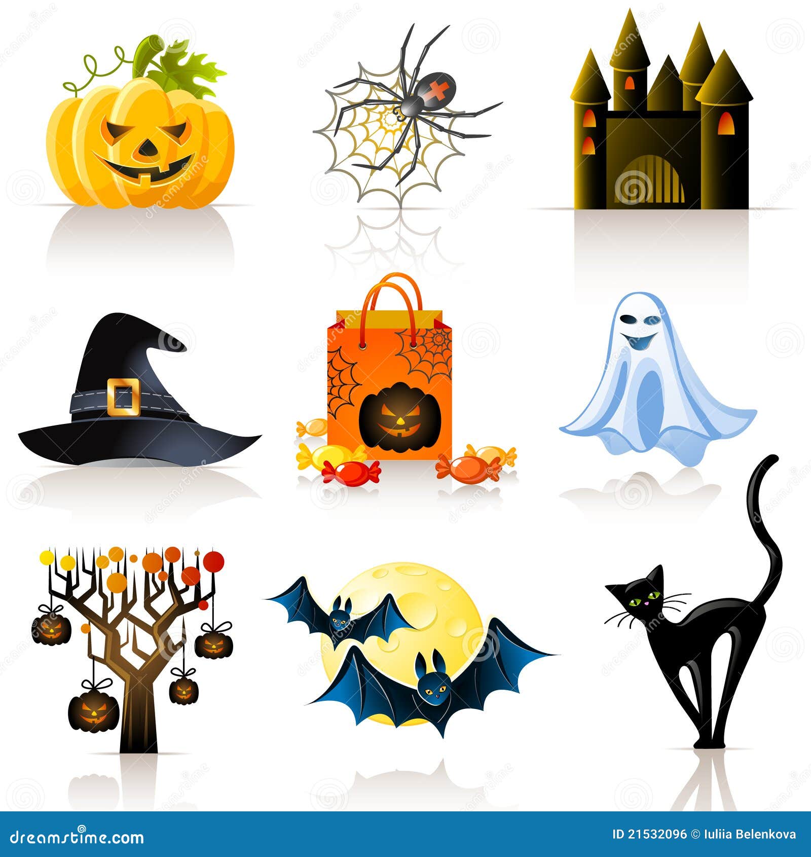 Halloween Icons. Set Of Silhouettes For Halloween. Vector Illustration ...