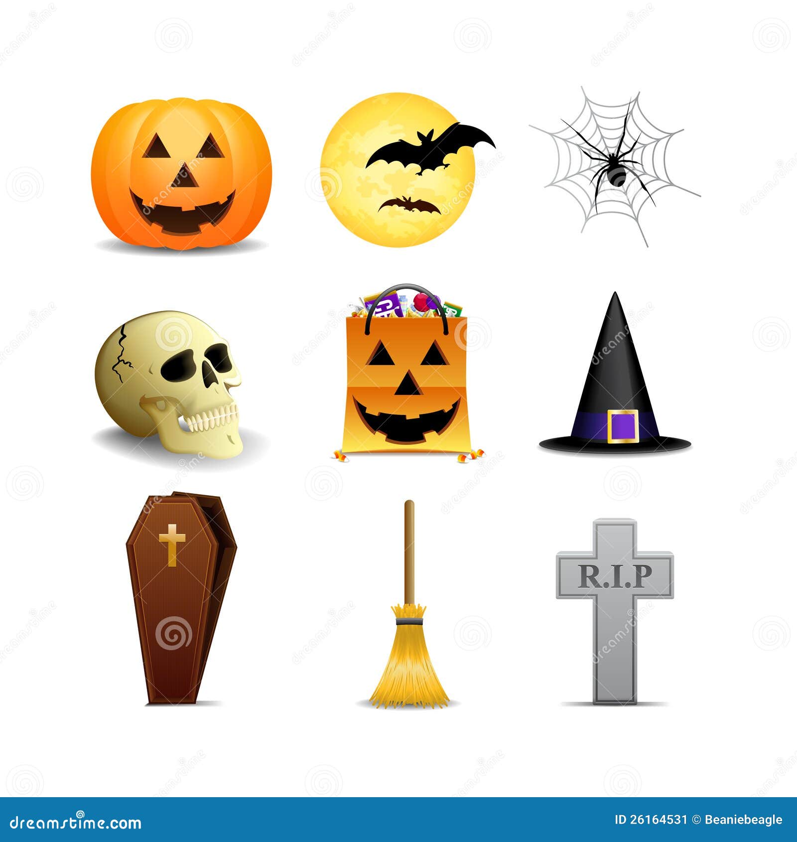 Halloween Icons stock vector. Illustration of full, lantern - 26164531