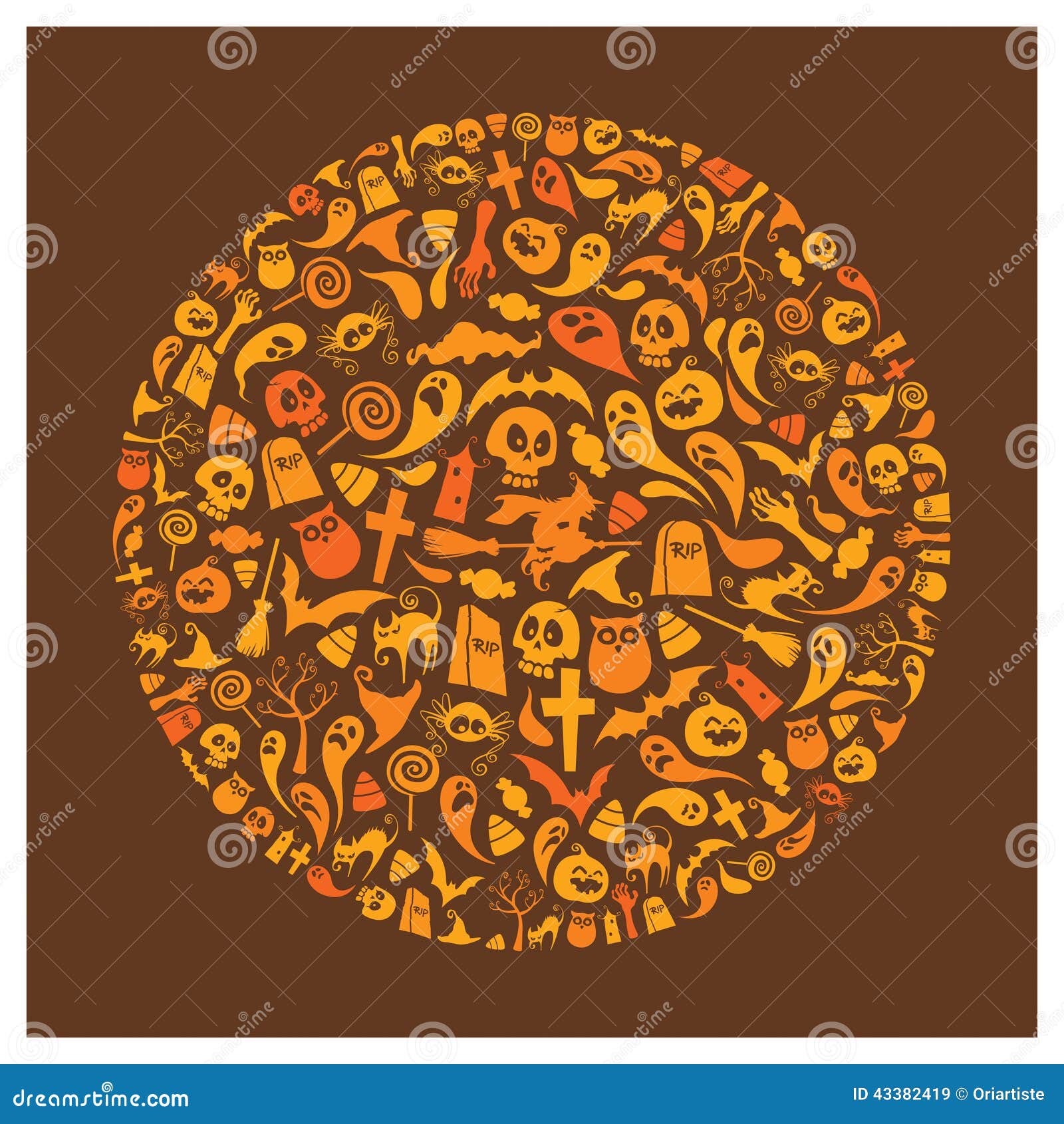 Halloween icons - Circle stock vector. Illustration of color - 43382419