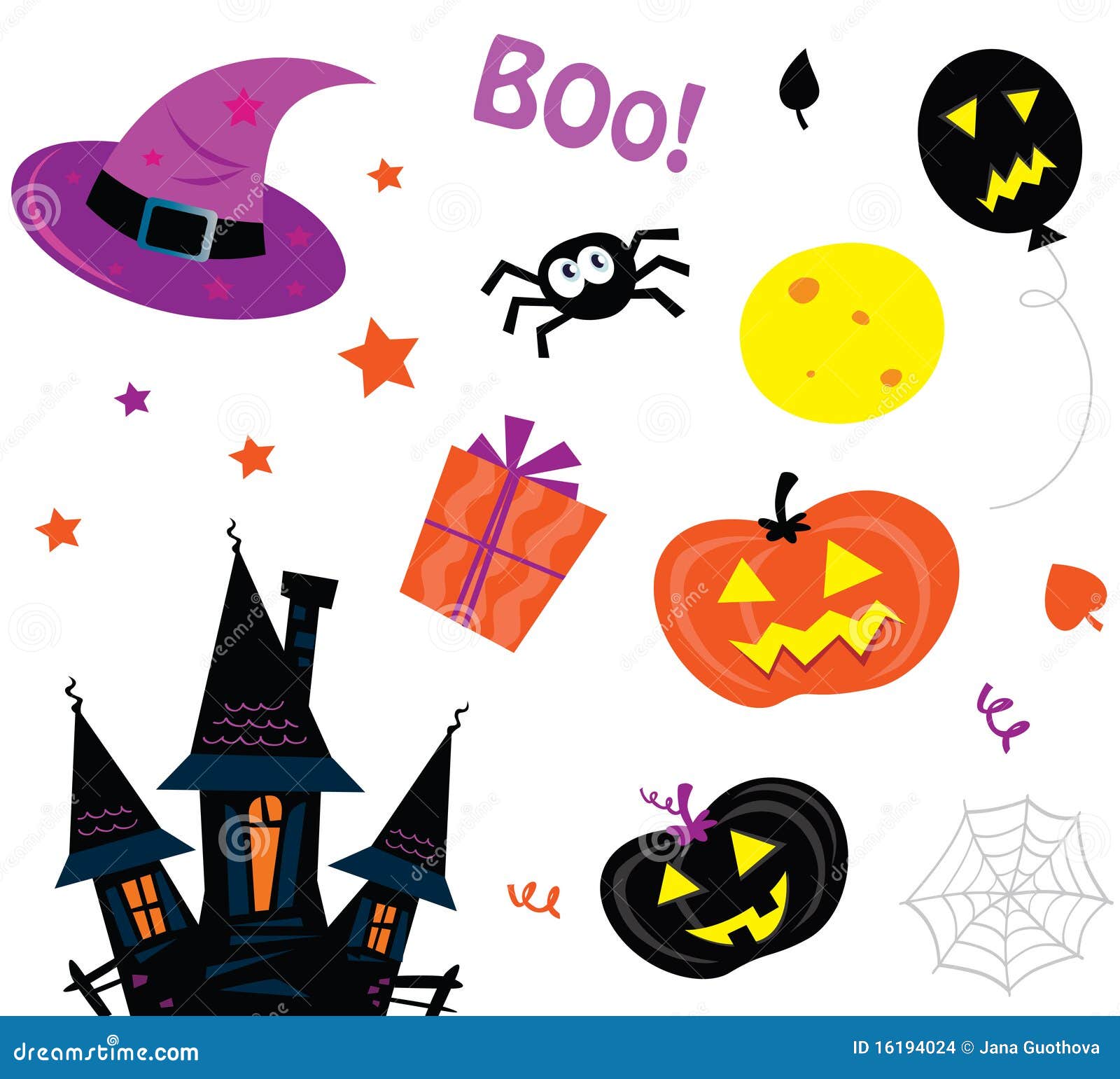 Halloween Icons Set Isolated on White Stock Vector - Illustration of ...
