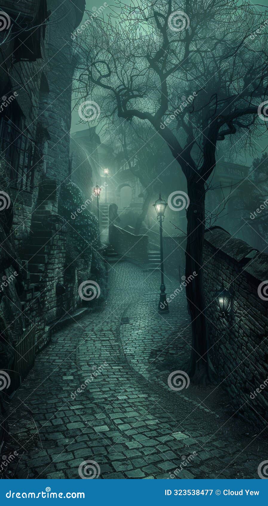 Halloween Illusion with Haunted Pathways Stock Illustration ...