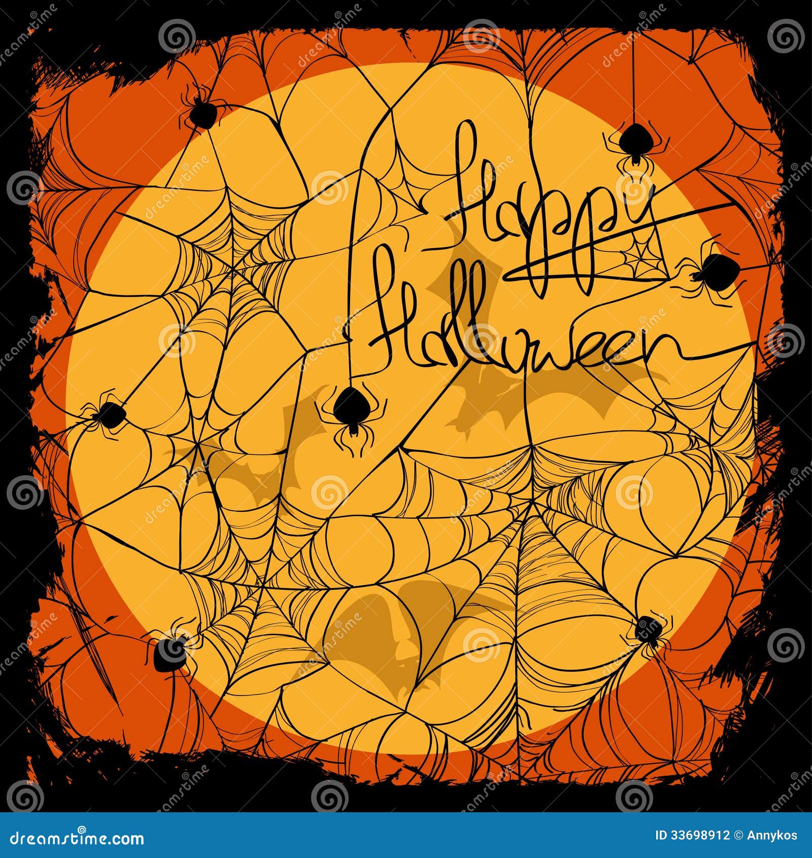 Halloween Illustration with Net Pattern Stock Vector - Illustration of ...