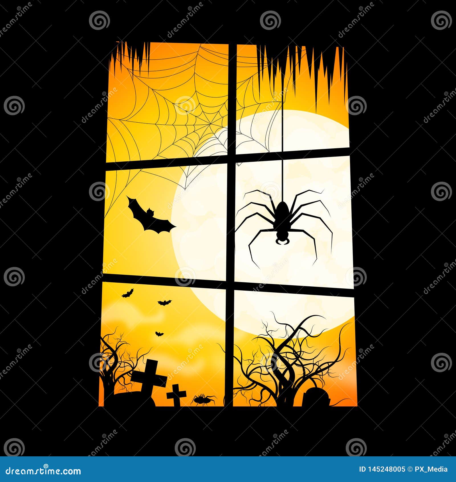 Halloween Illustration - Spooky Window Stock Illustration ...