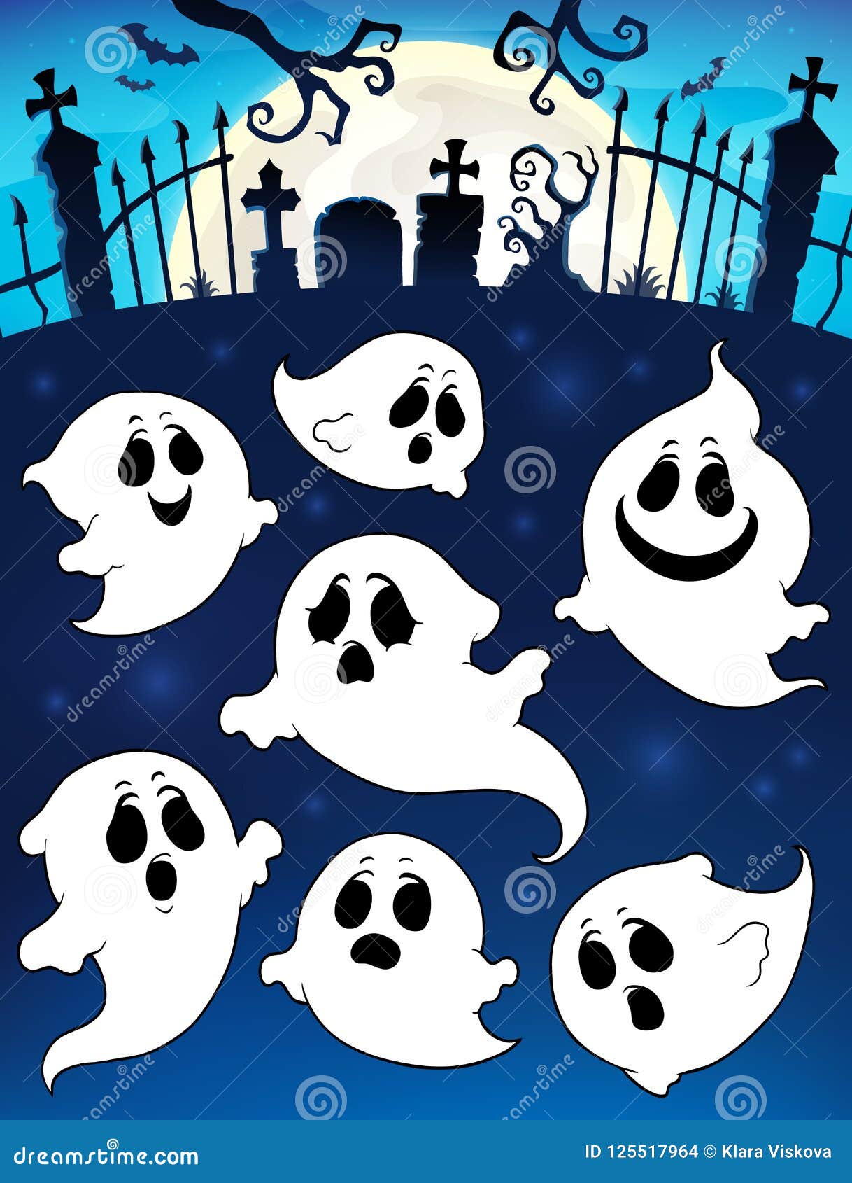 Halloween Image with Ghosts Theme 5 Stock Vector - Illustration of ...