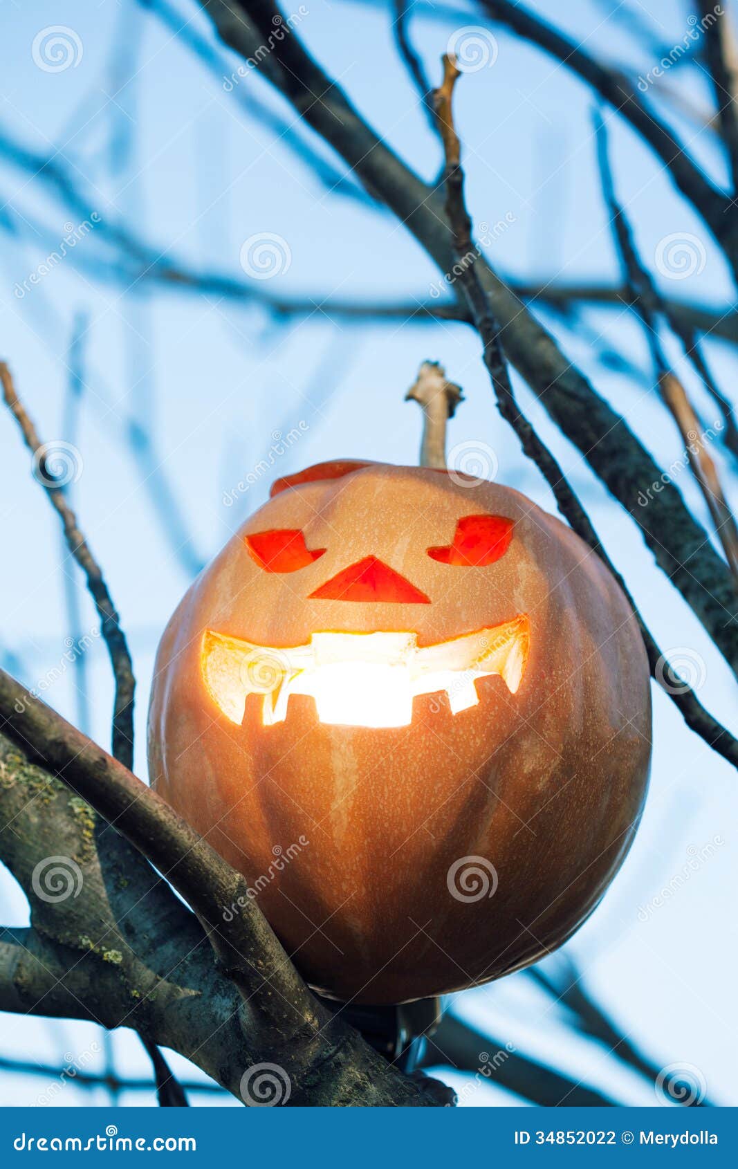 Halloween jack-o-lantern stock photo. Image of glowing - 34852022