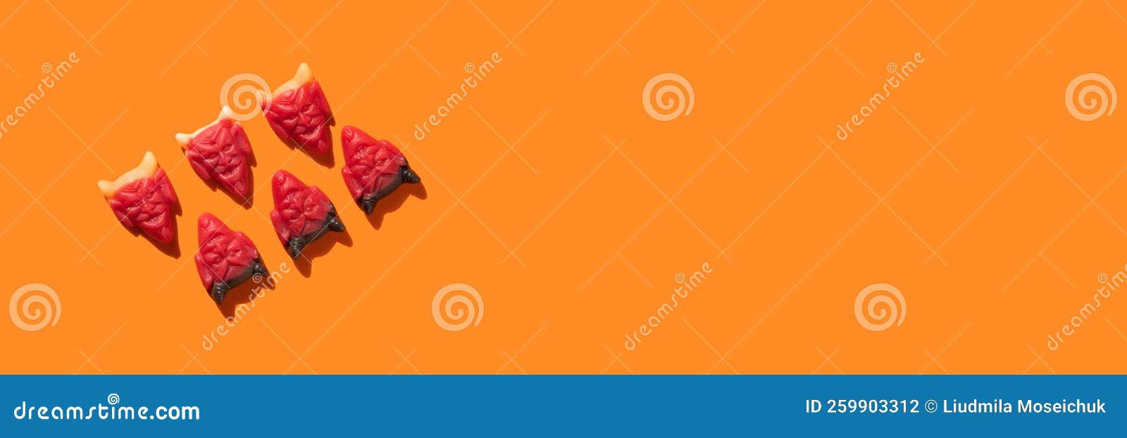 Halloween Jelly Beans Devil Banner Copy Space Stock Photo - Image of ...