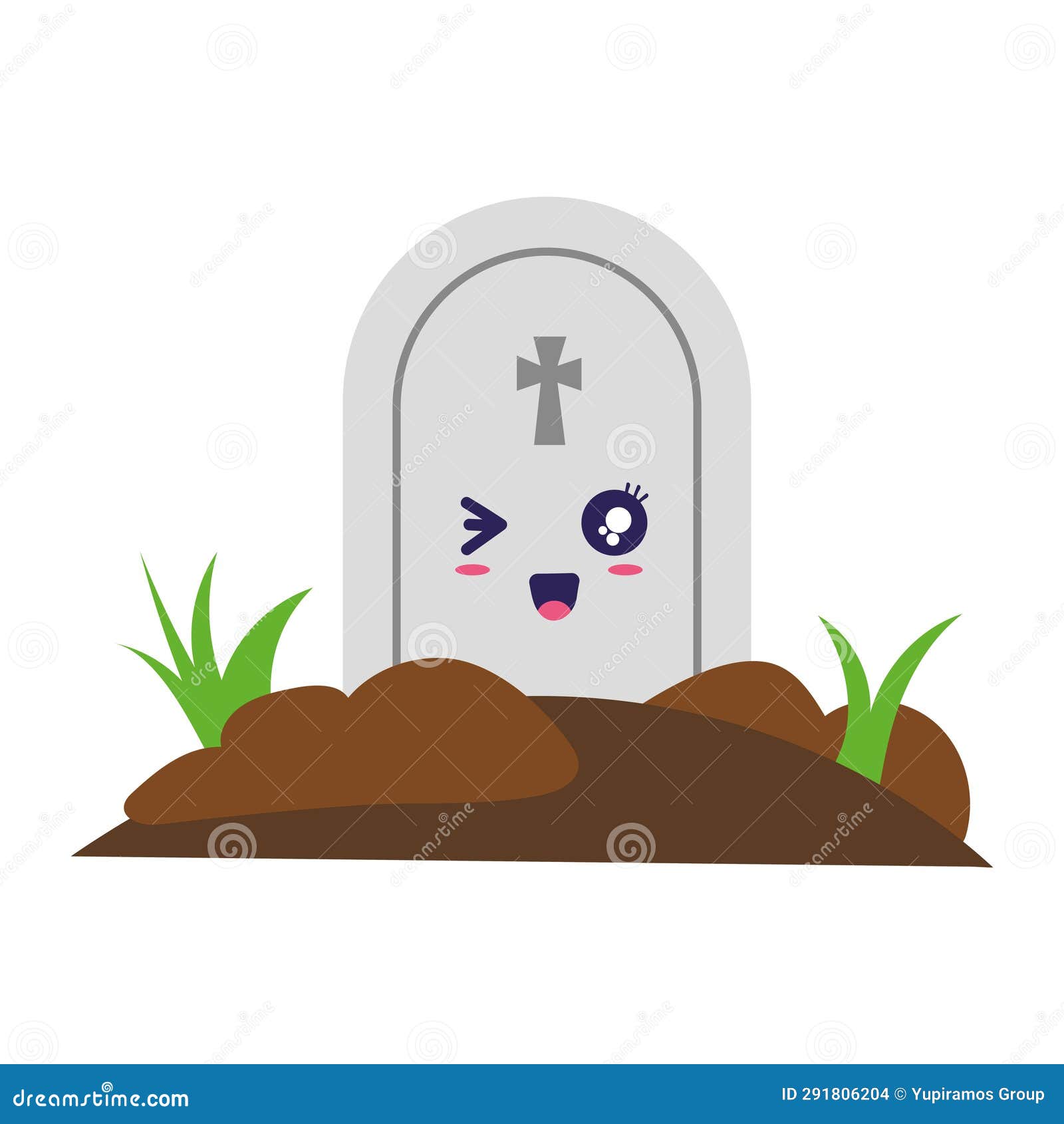 Halloween kawaii graveyard stock vector. Illustration of spooky - 291806204
