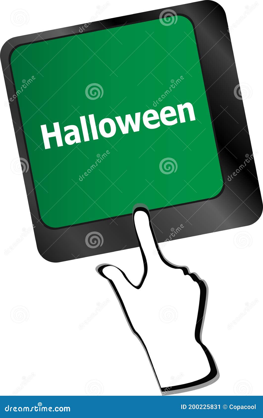 Halloween Key on Computer Keyboard Keys Isolated Stock Illustration ...