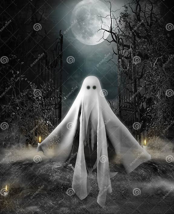 Halloween-Konzept-Geist stock abbildung. Illustration von saisonal ...