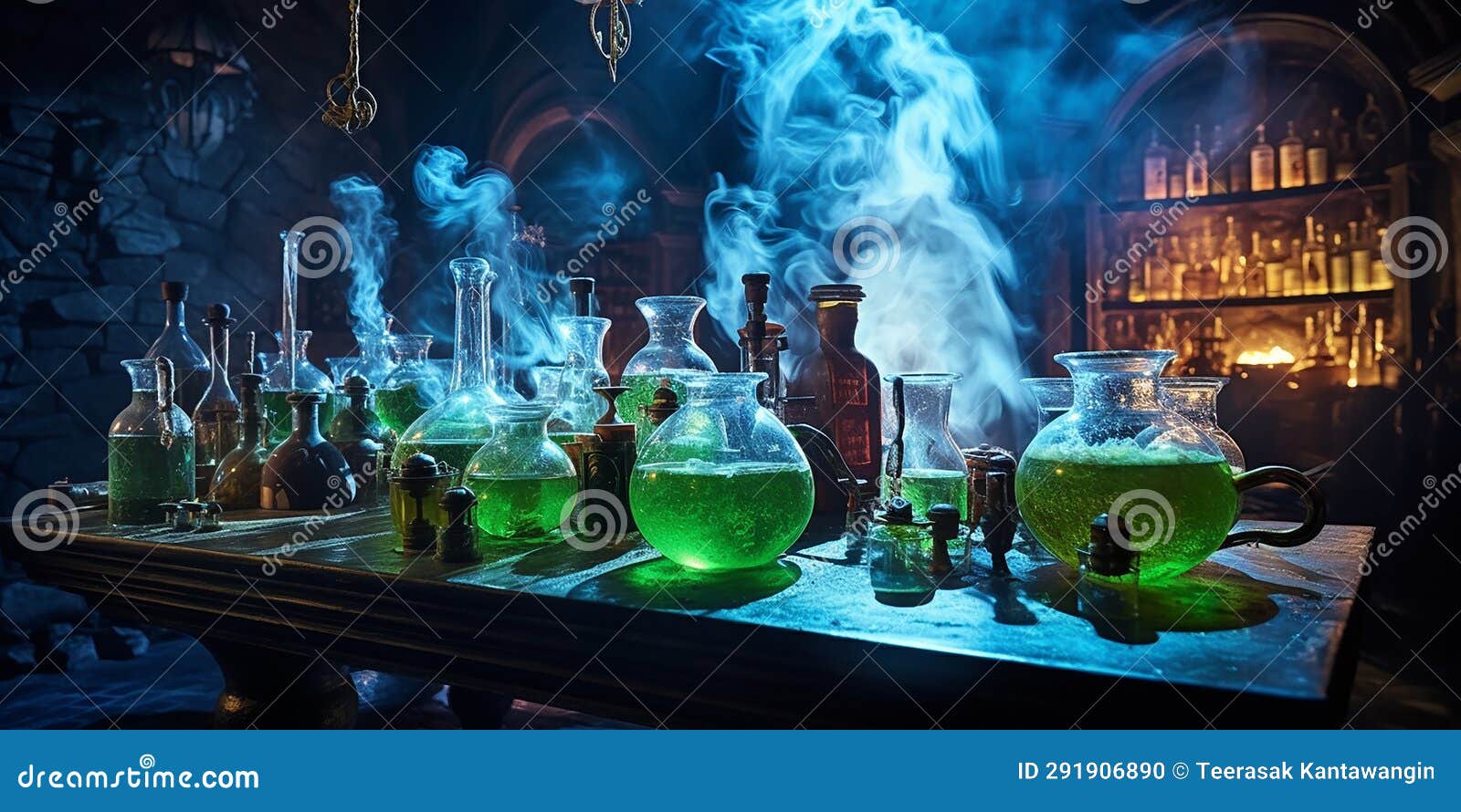 A Halloween Laboratory with Bubbling Potions and Scientific Experiments ...