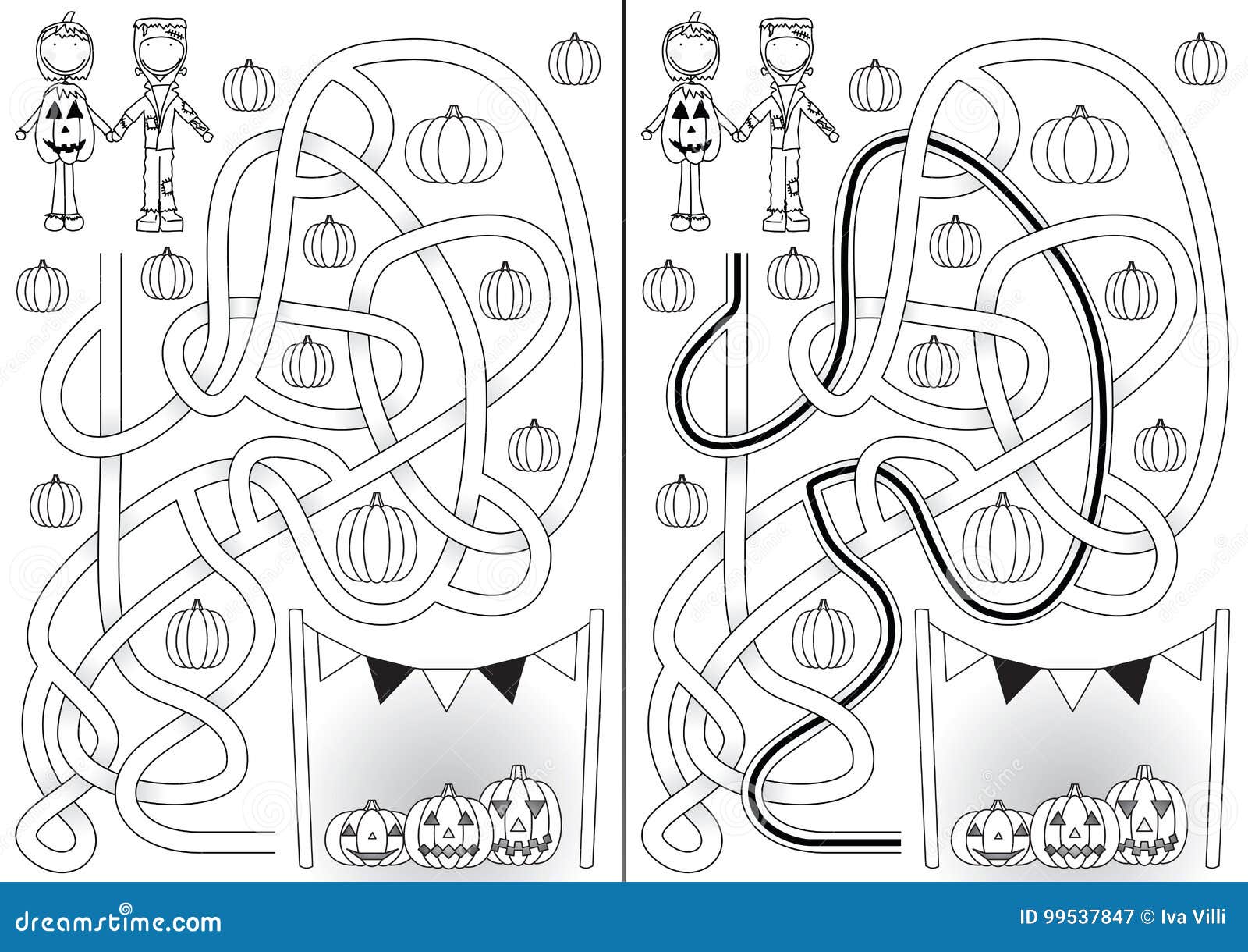 Halloween-Labyrinth vektor abbildung. Illustration von ausbildung ...