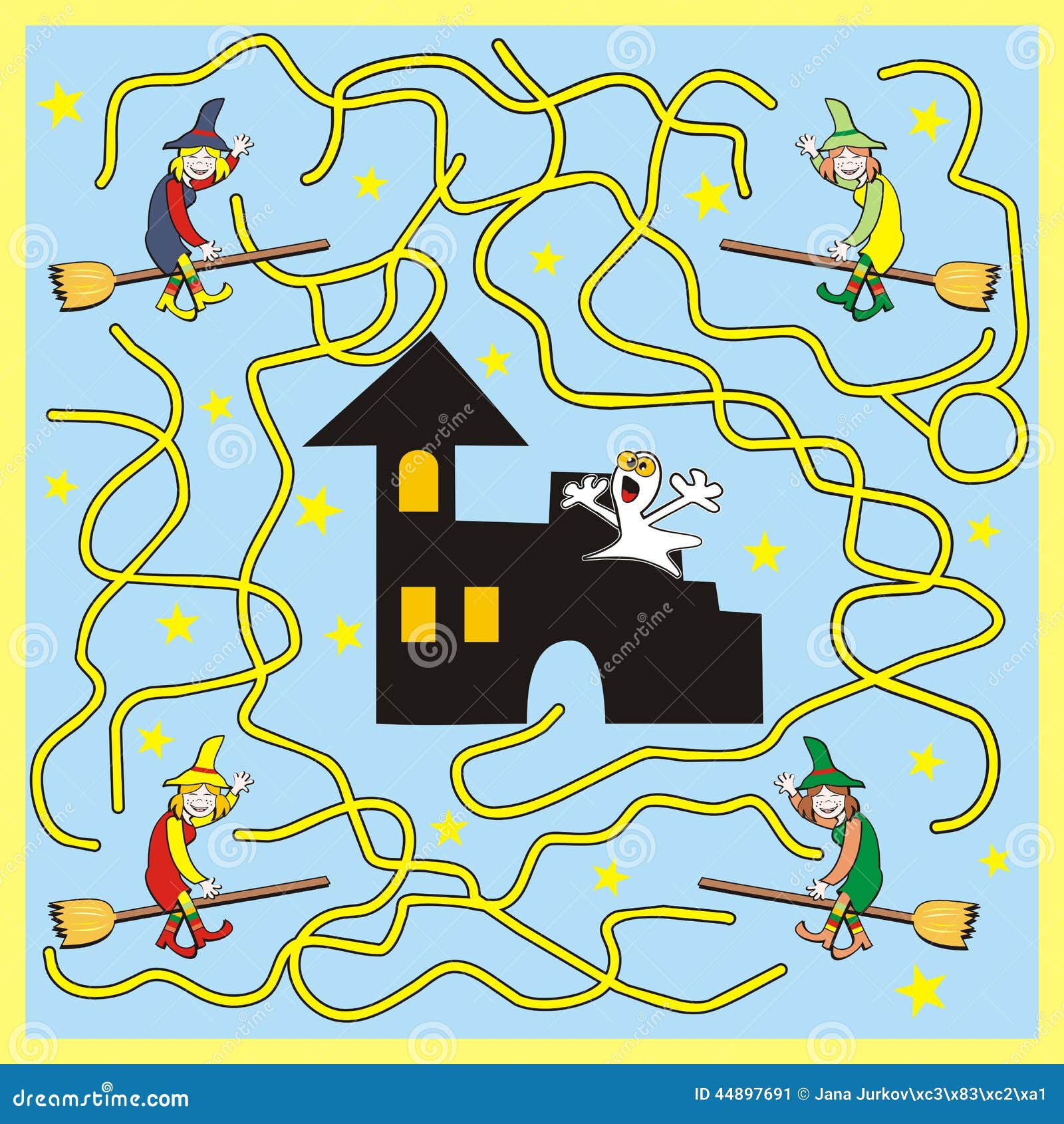 Halloween, labyrinth stock vector. Illustration of game - 44897691