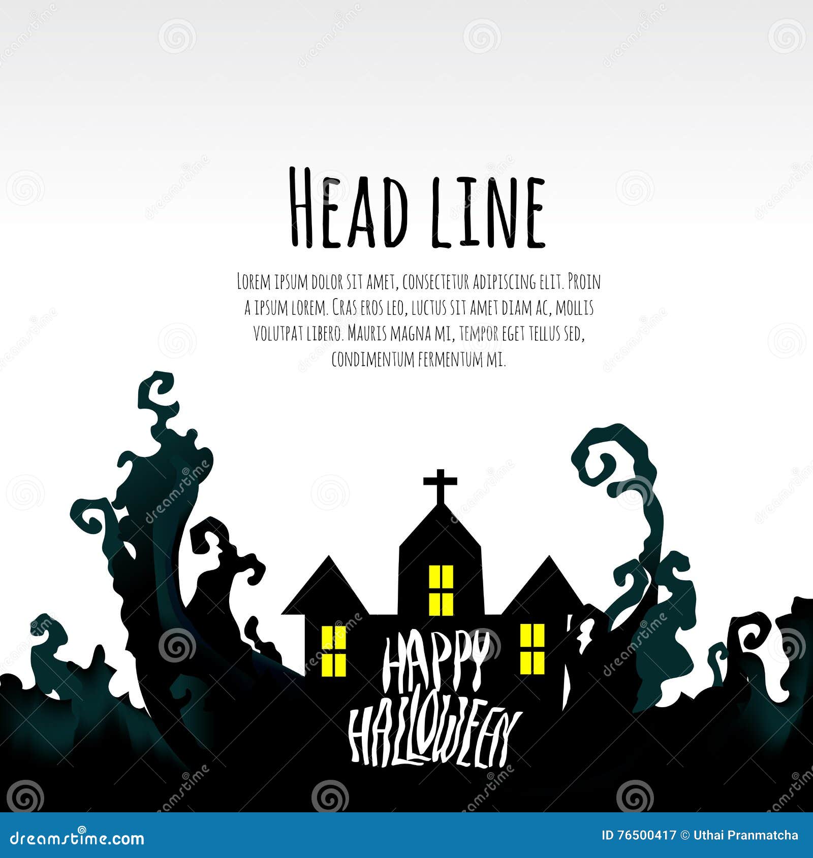 Halloween Layout Design Template. Poster, Brochure, Card Stock Vector ...