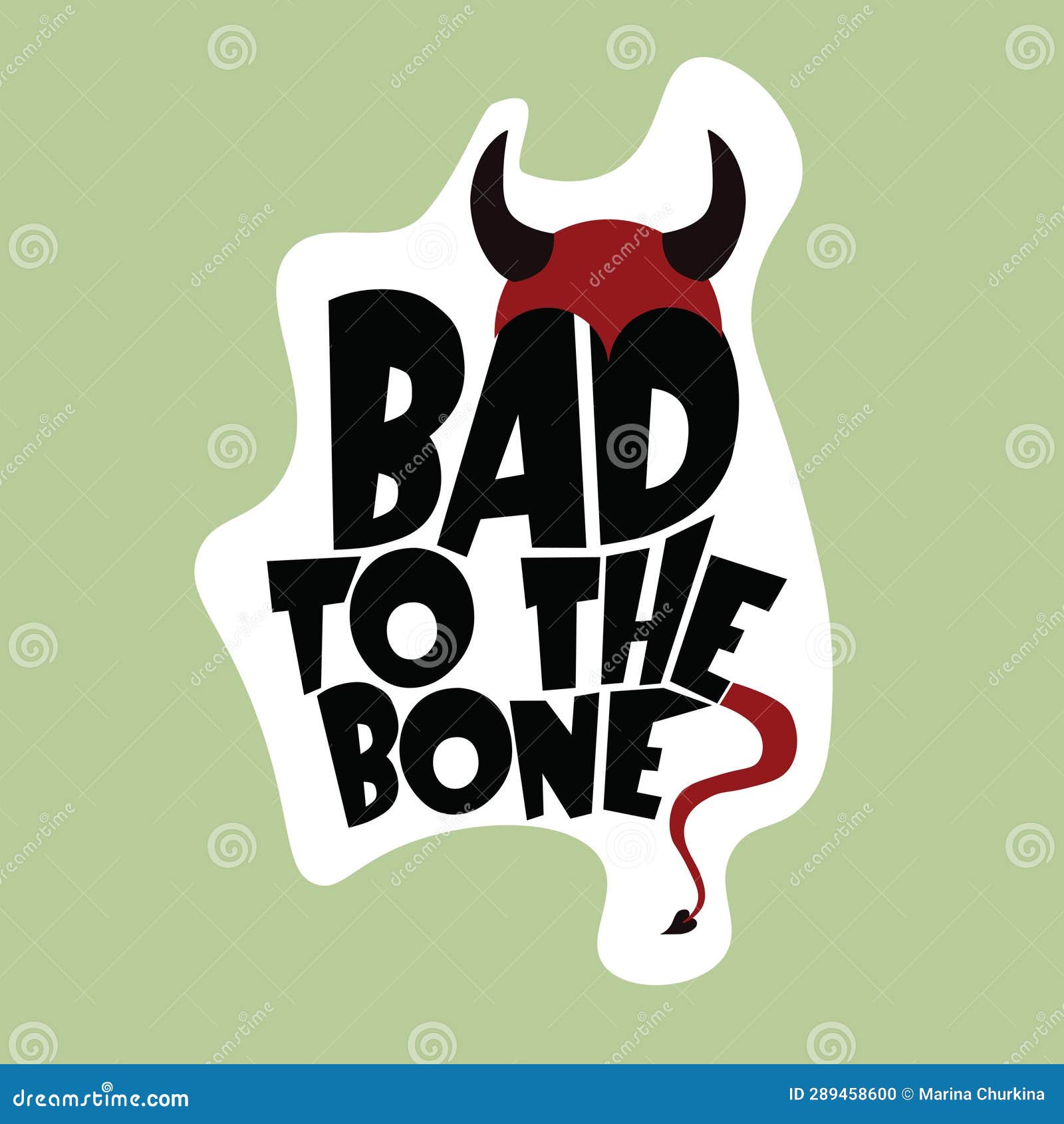 Bad To the Bone Lettering Sticker Stock Vector - Illustration of fall ...