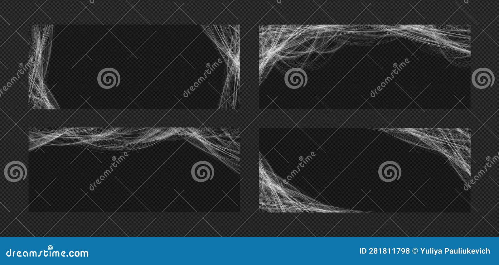 Halloween Line Cobweb Effect Vector Horror Frame Stock Vector ...