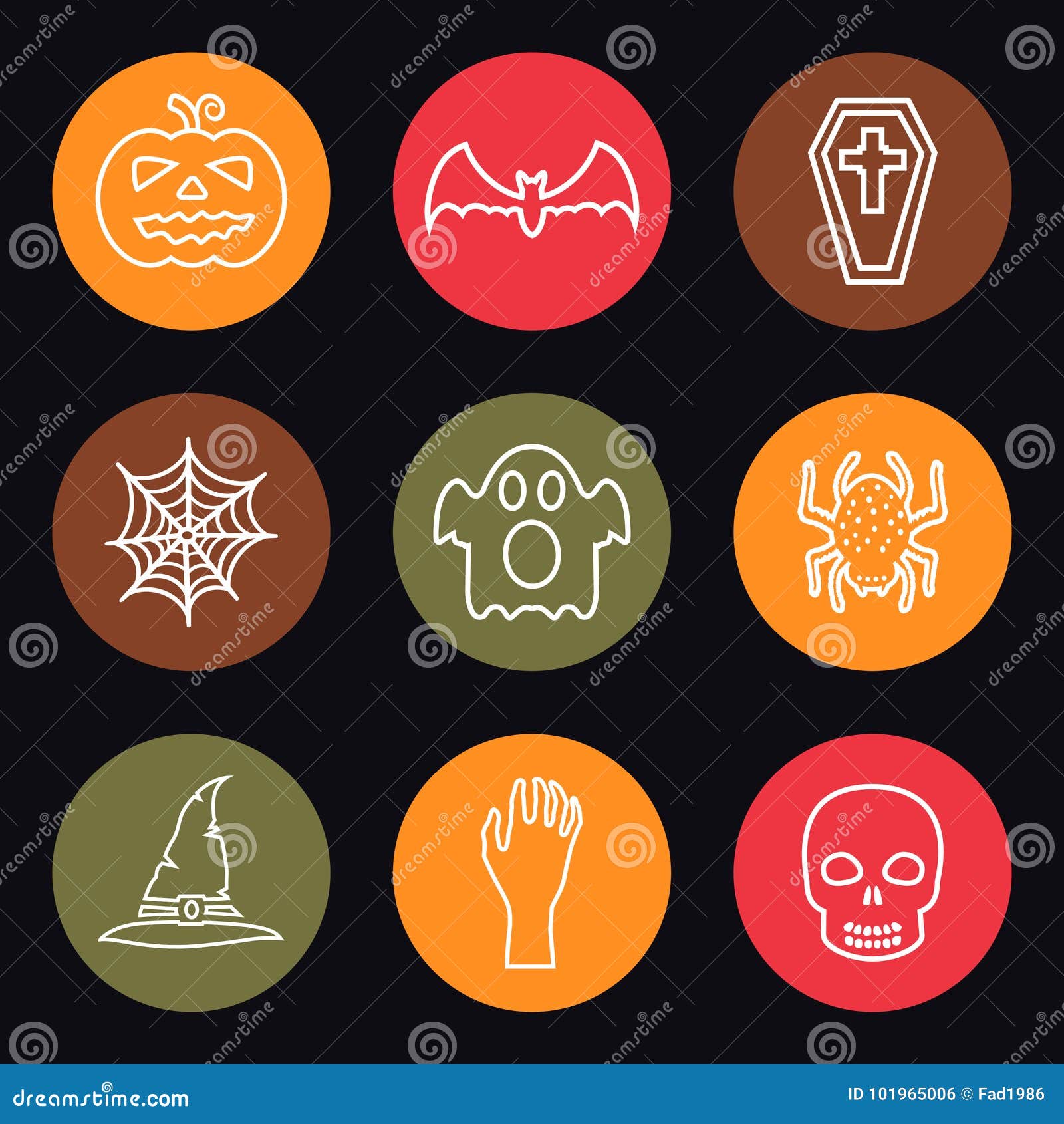 Halloween Line Icon Set, Horror Symbols Collection, Vector Sketches ...