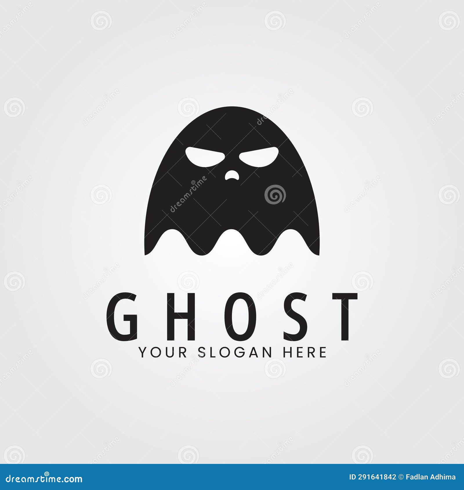 Halloween Logo Icon Design Inspiration with Ghost Illustration Stock ...