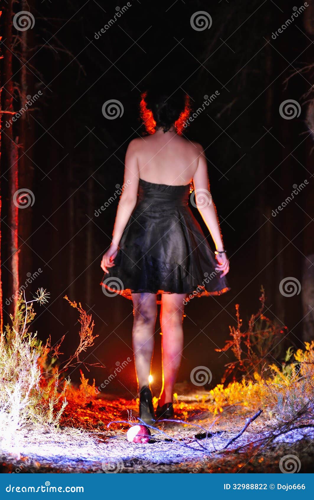 Halloween Looking Witch Back View Stock Photo - Image of attractive ...