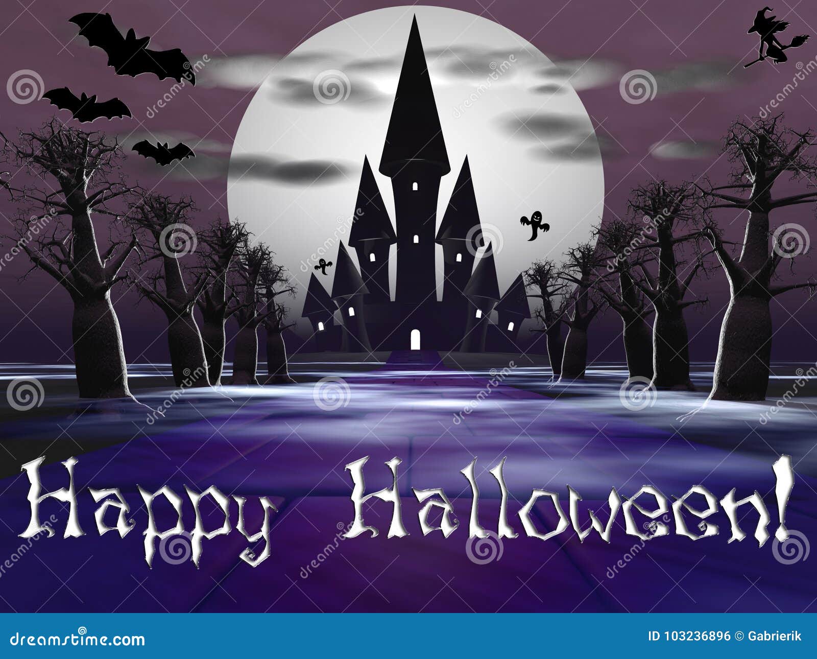 Halloween Magic Castle stock illustration. Illustration of halloween ...