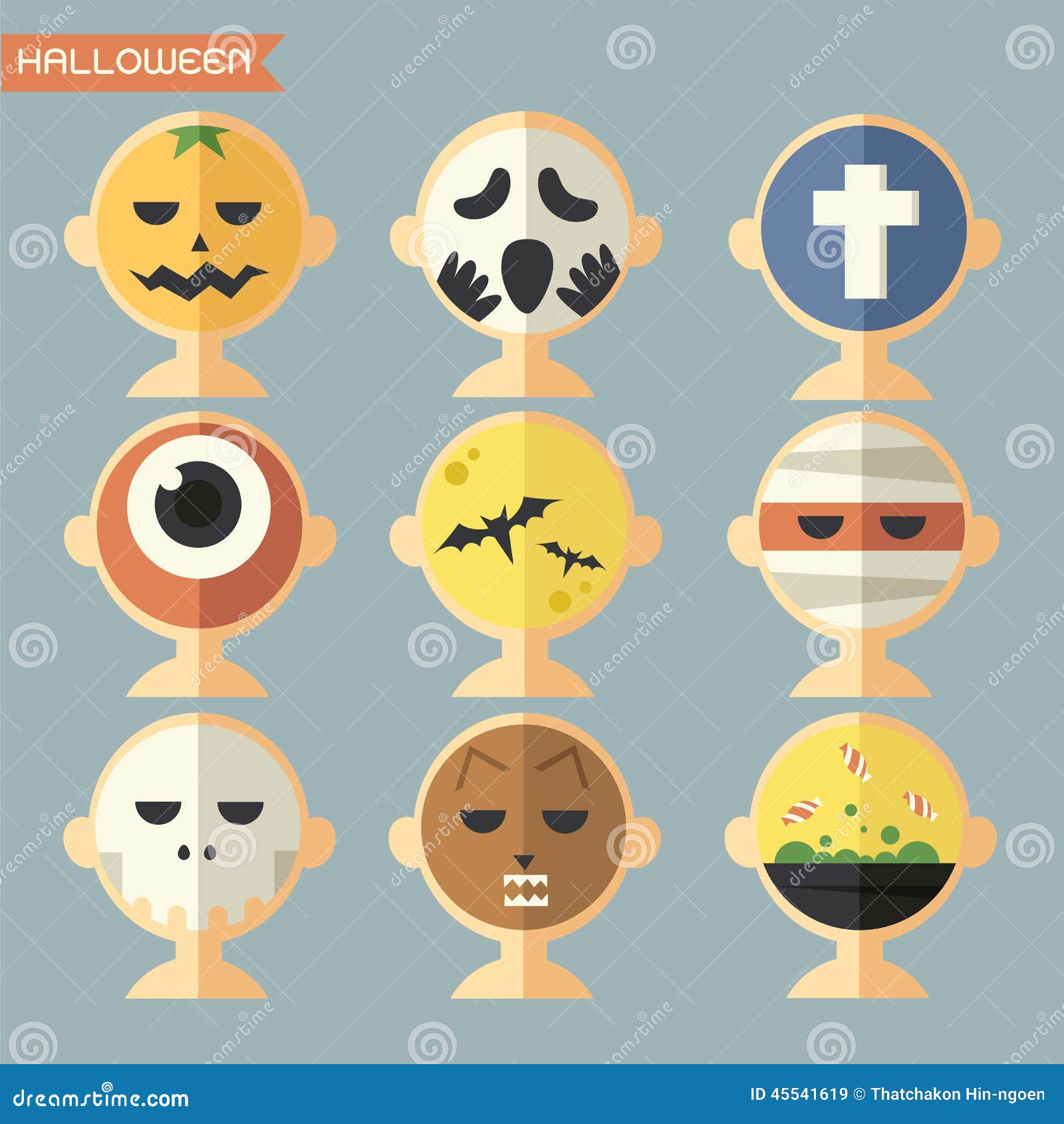 Halloween mask, avatar stock vector. Illustration of icon - 45541619