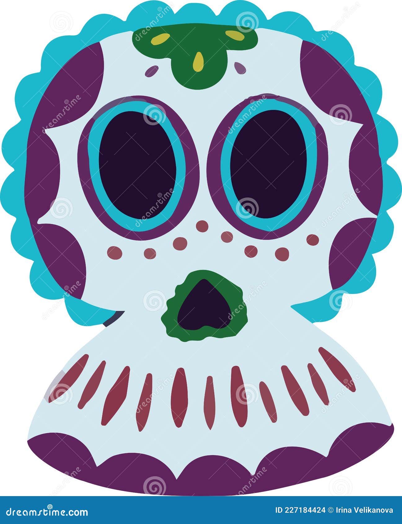 Halloween Mask in Cartoon Style Vector Illustration Stock Vector ...