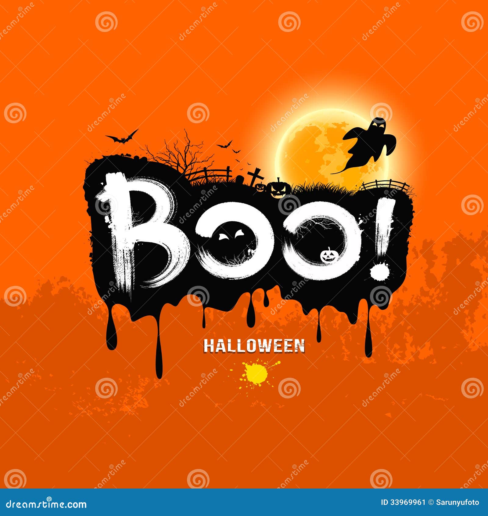 Halloween BOO Message With Pumpkins Angry Emoji Cartoon Characters ...