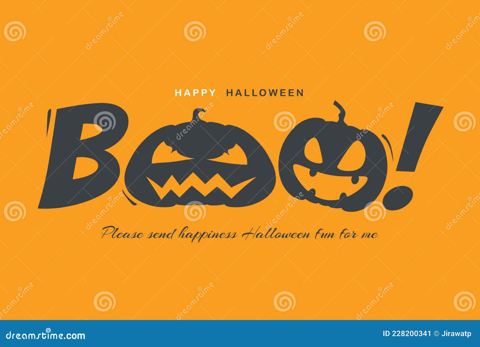 Halloween Message Boo! on Orange Background. Stock Vector ...