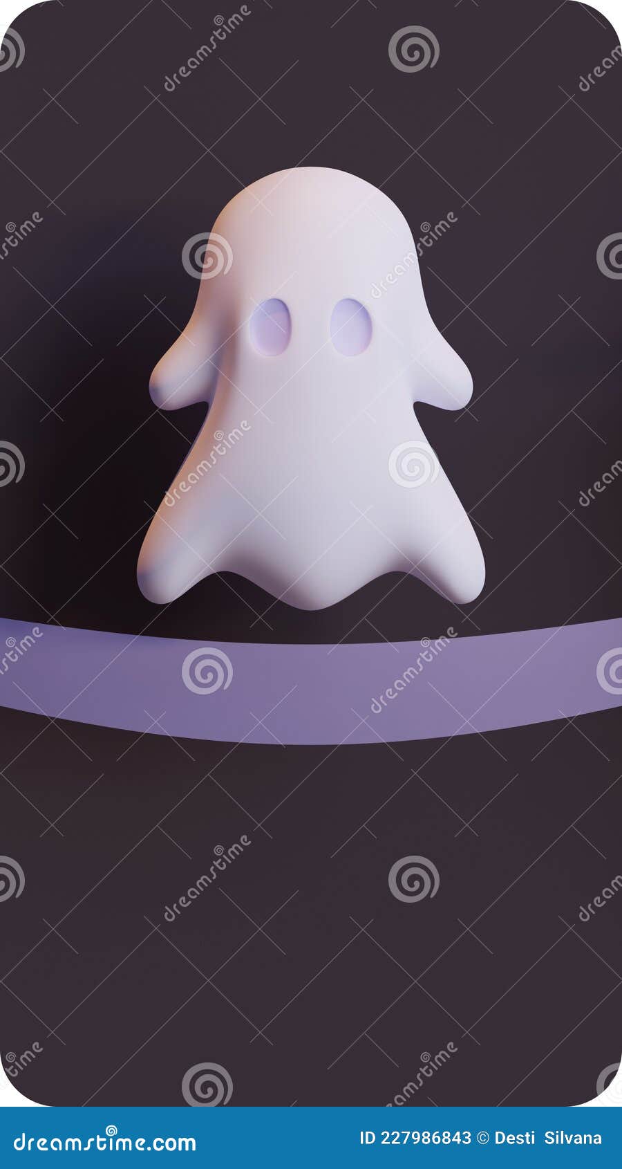 Halloween Mobile Phone User Interface Template with Ghost 3d Rendering ...