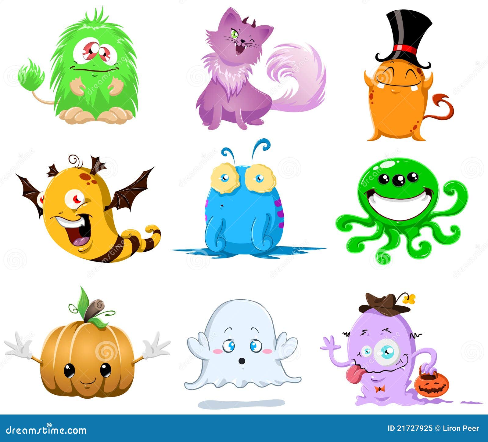 Halloween Monsters Pack stock vector. Illustration of orange - 21727925