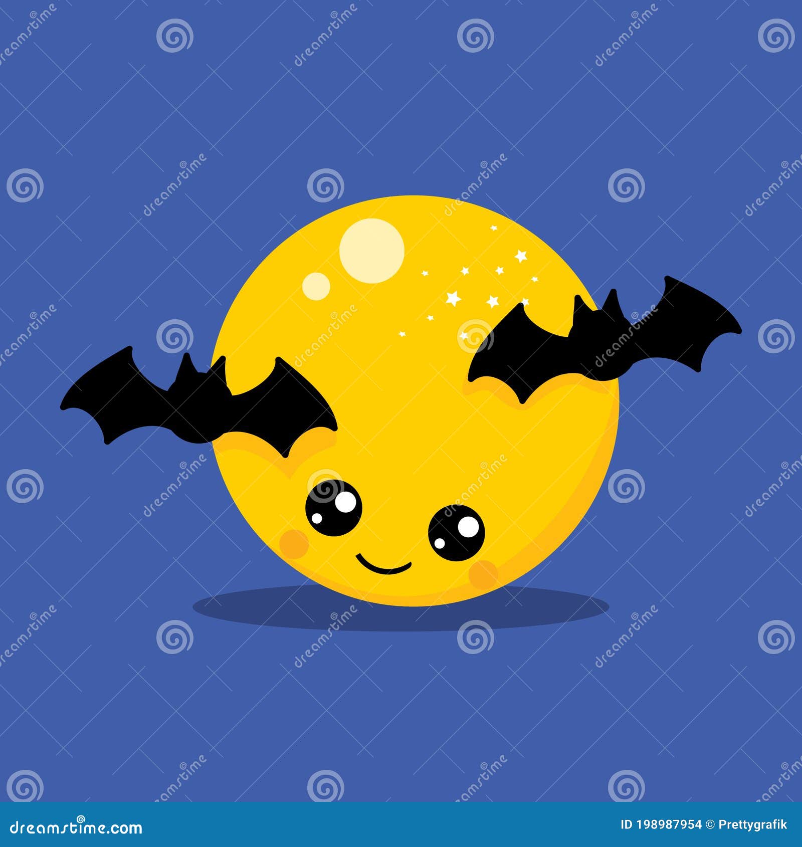Halloween moon bat 03 stock vector. Illustration of moon - 198987954