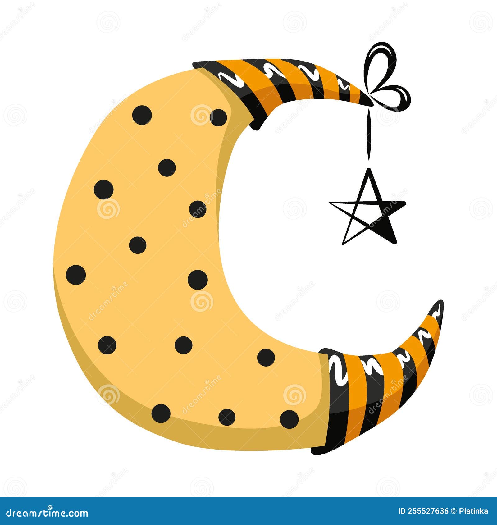 Halloween Moon Cartoon Vector Illustration Stock Vector - Illustration ...