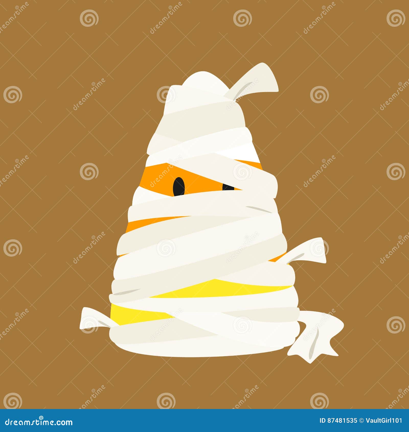 Halloween Mummy Costume Vector Illustration Stock Vector - Illustration ...