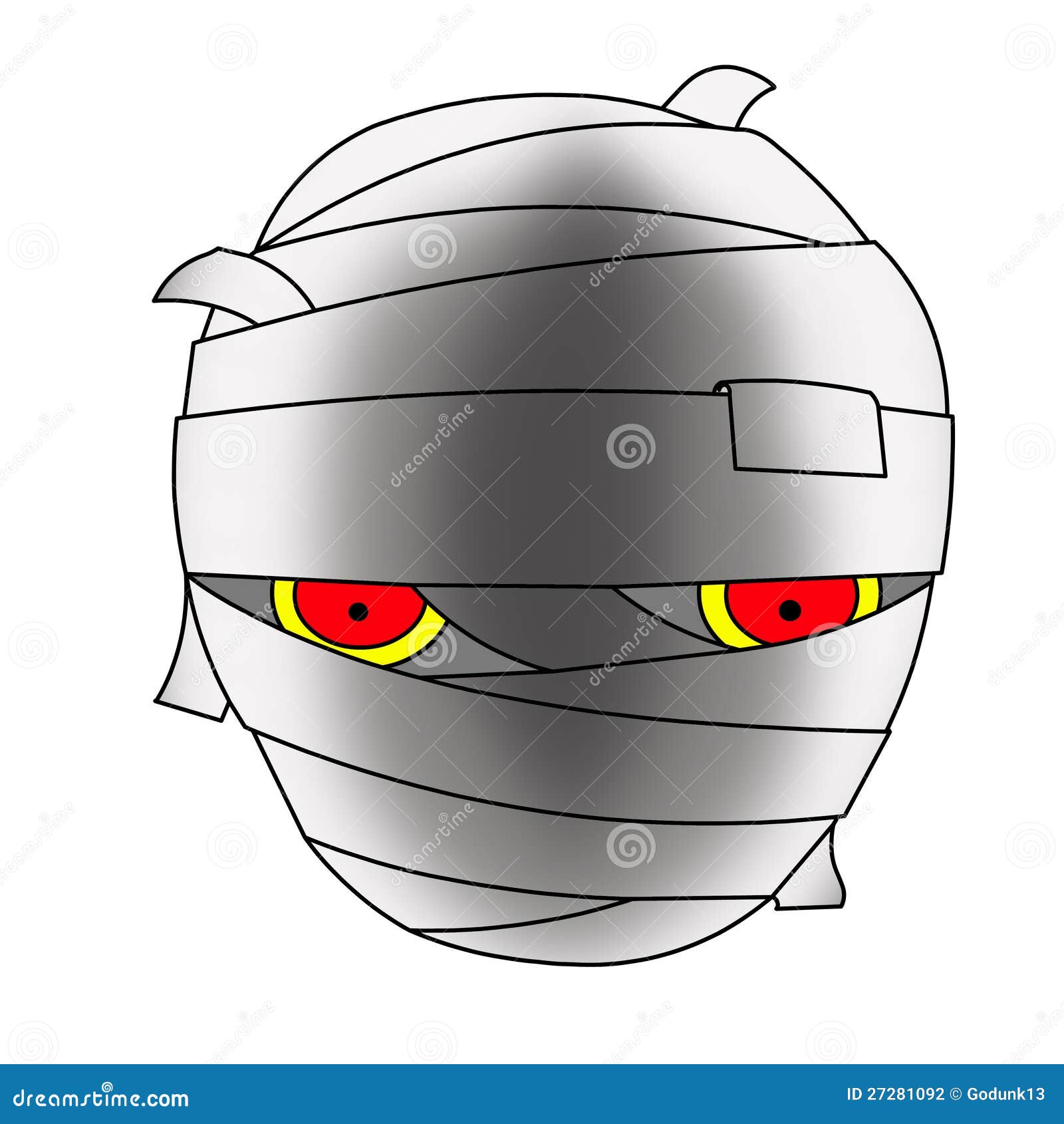 Halloween Mummy Head stock illustration. Illustration of egyptian ...