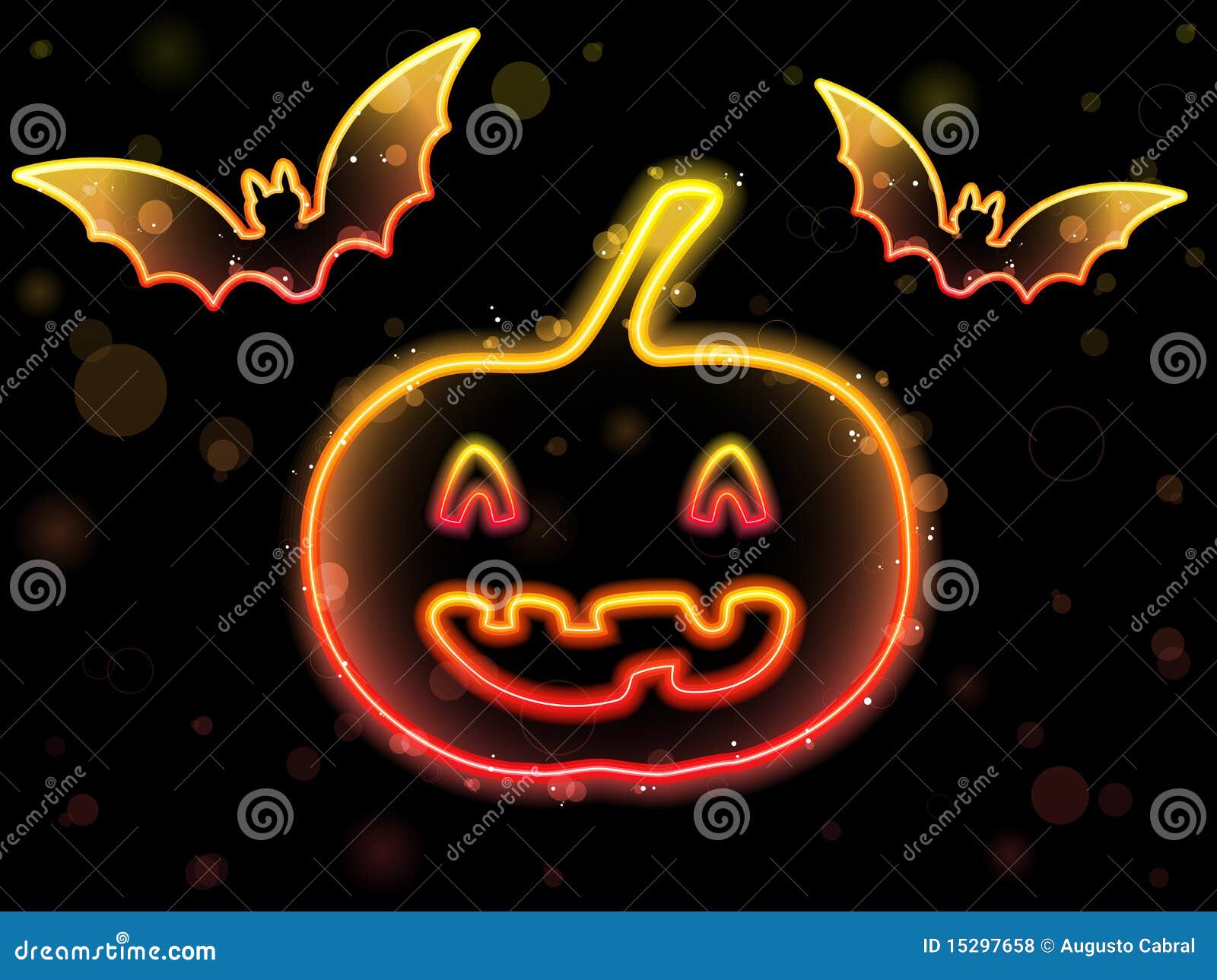 Halloween Neon Background stock vector. Illustration of bright - 15297658