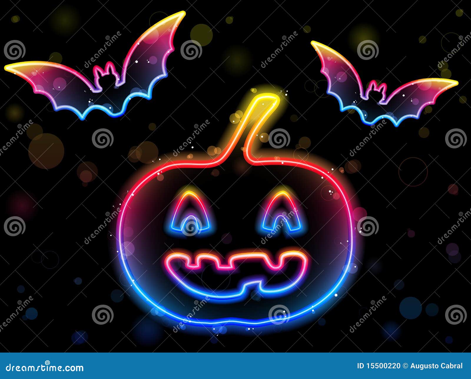 Halloween Neon Background stock vector. Illustration of decoration ...