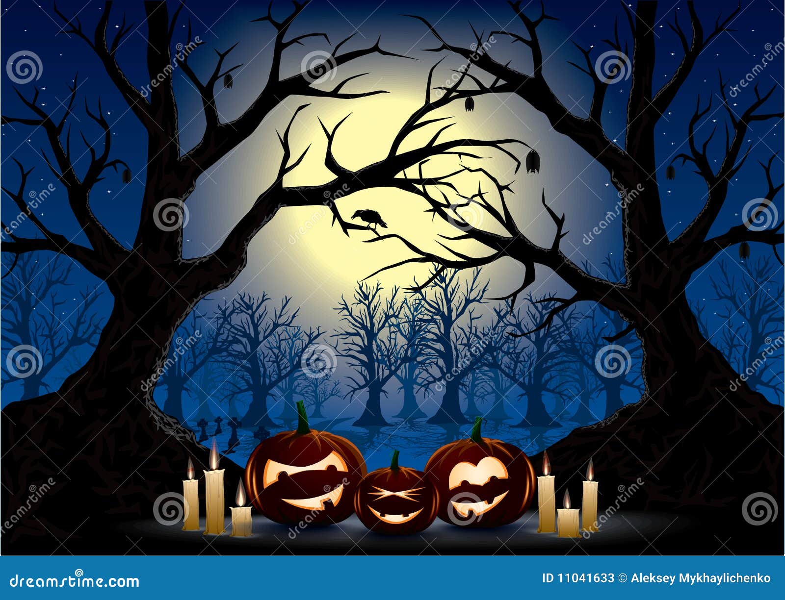 Halloween night stock vector. Illustration of celebrate - 11041633