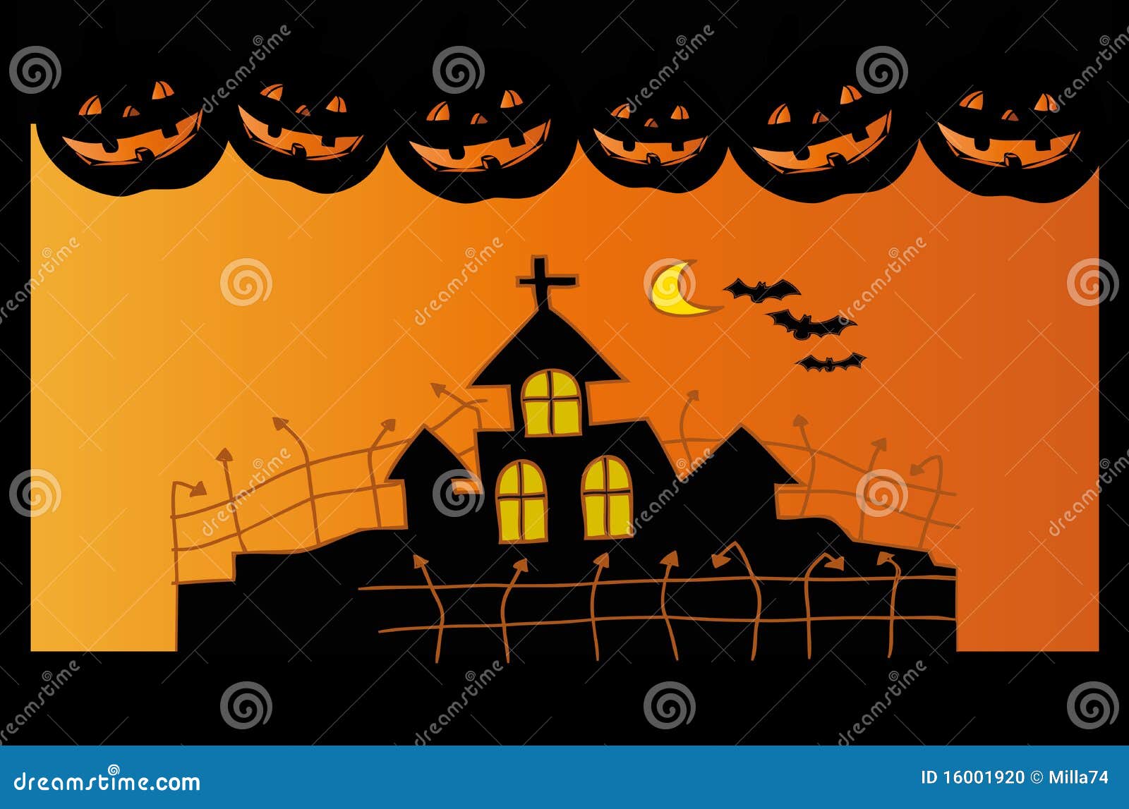 Halloween night. stock vector. Illustration of artwork - 16001920