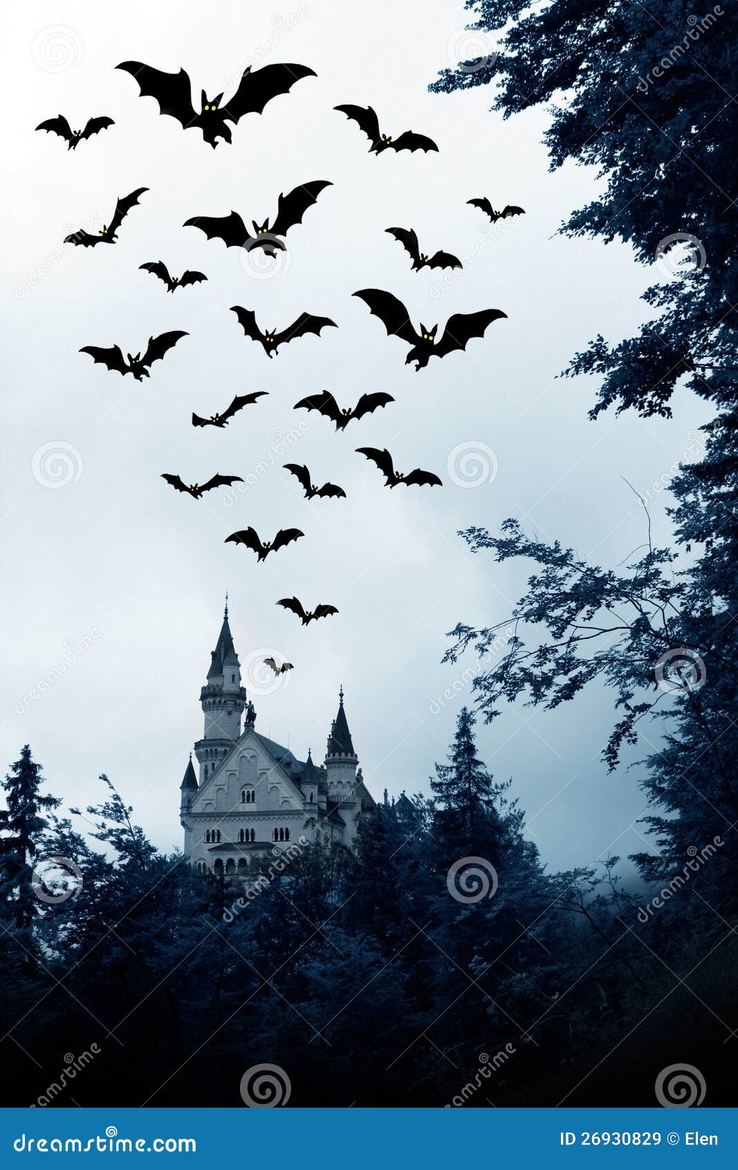 Halloween. Night? Castle and Bats. Stock Image - Image of backgrounds ...
