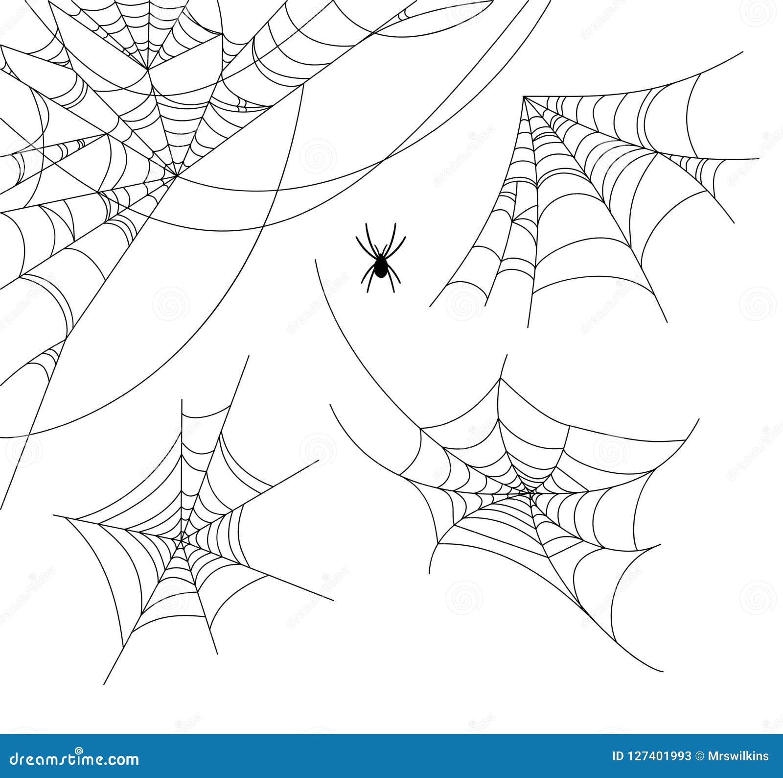 Spiderweb illustration set stock illustration. Illustration of fear ...