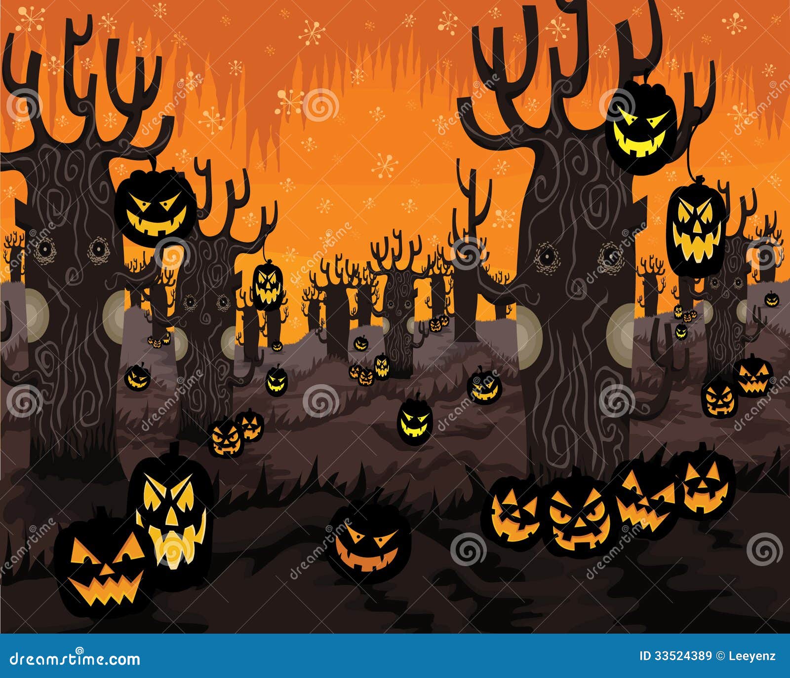Halloween Night-Spooky Tree Stock Vector - Illustration of painting ...