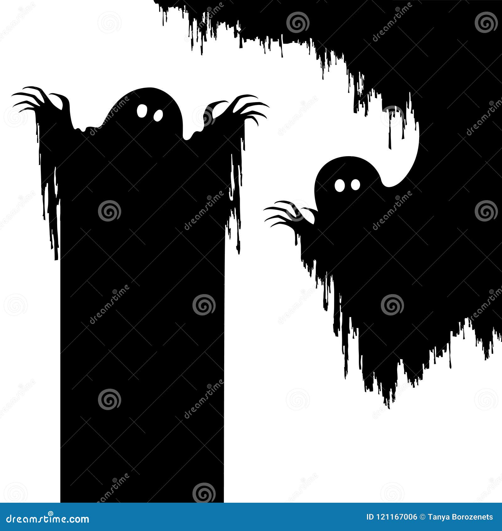 Creepy Ghost Vector Illustration | CartoonDealer.com #63731906