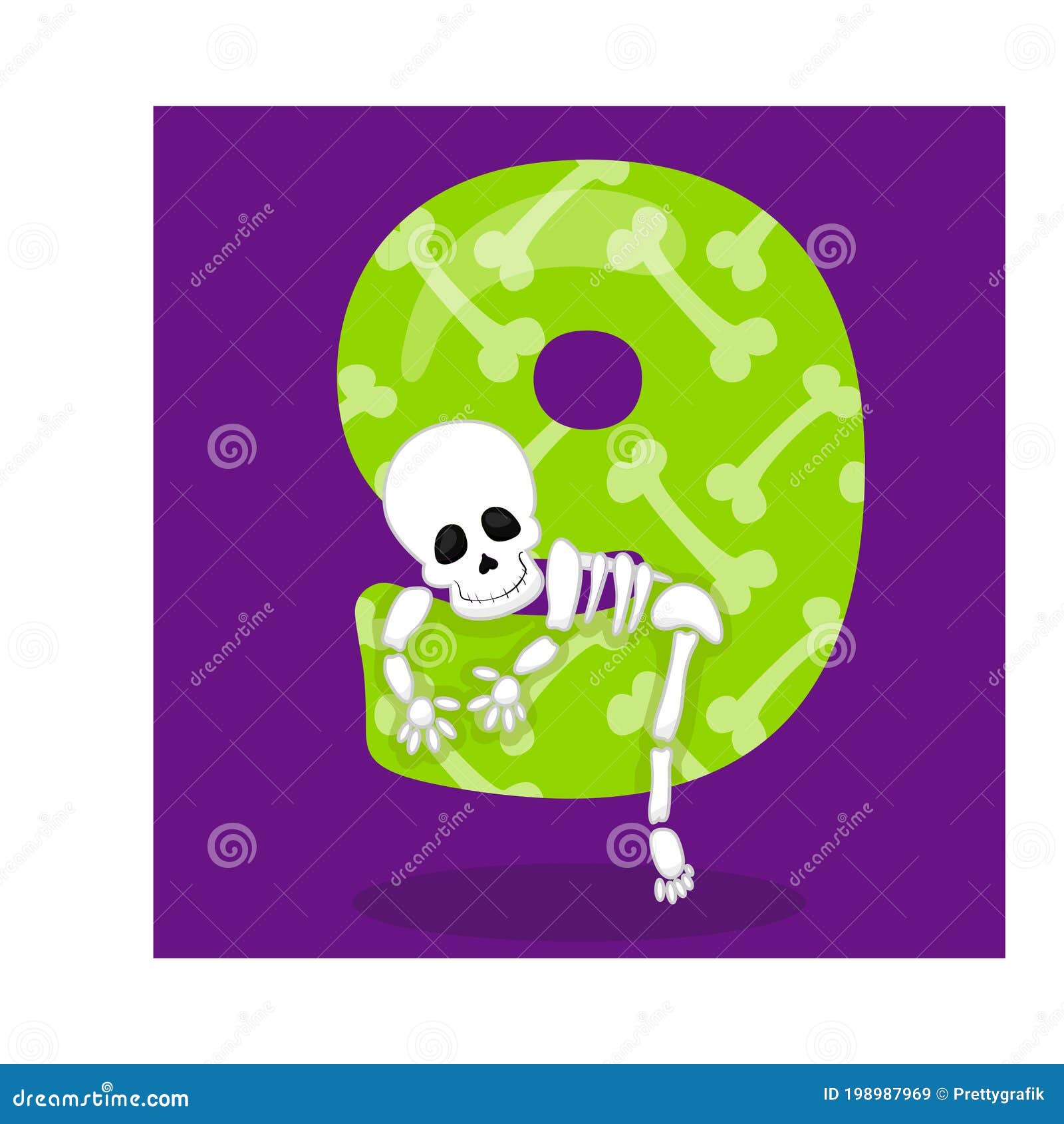 Halloween Numbers 9 09 stock vector. Illustration of vector - 198987969
