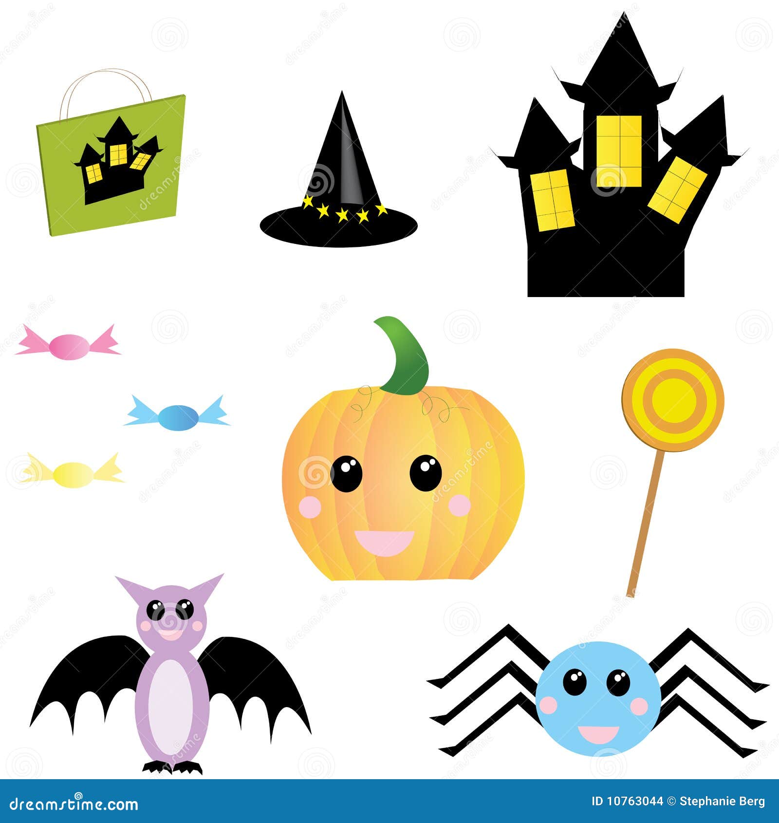 Halloween Objects stock illustration. Illustration of lollipop - 10763044