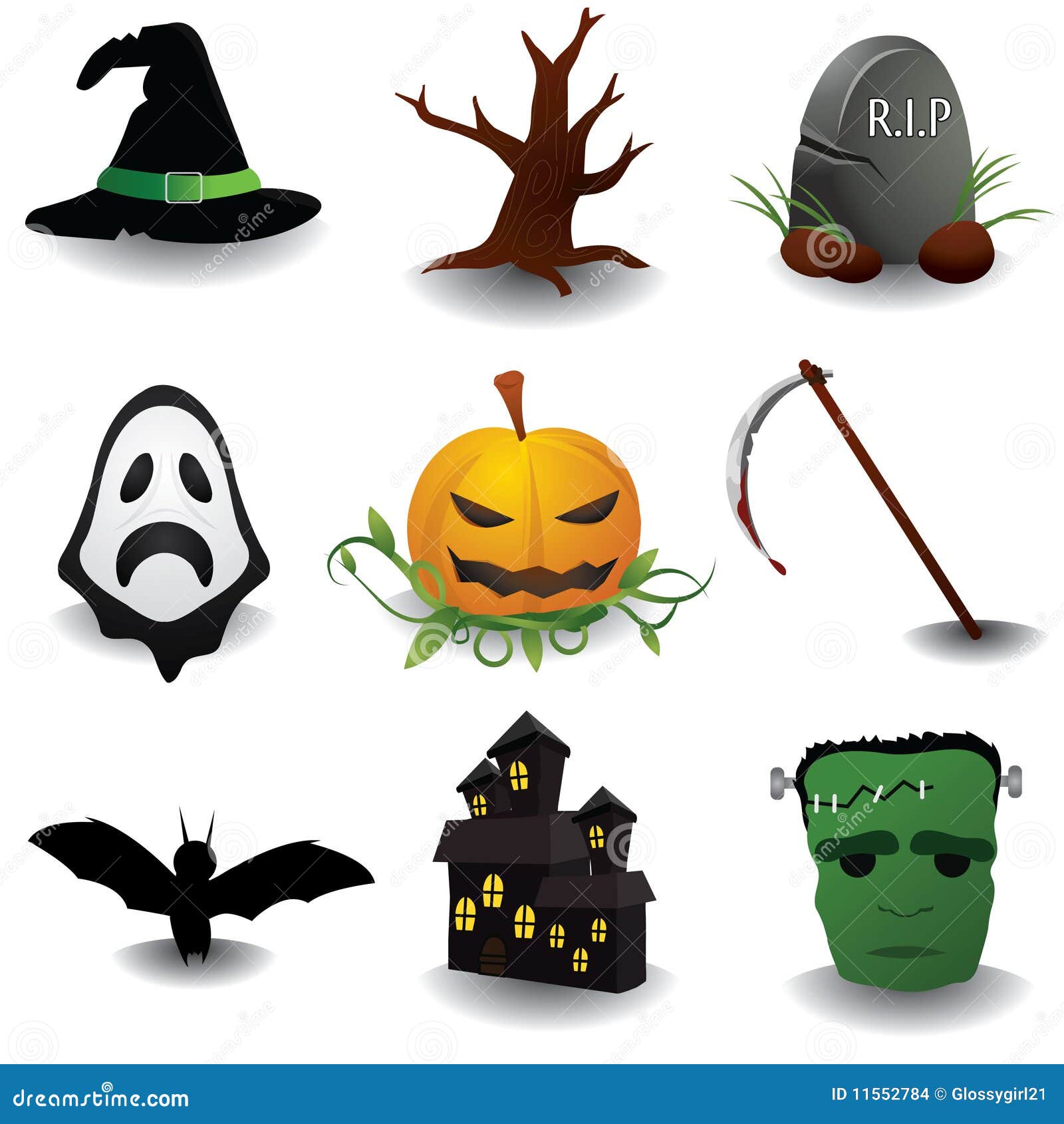Halloween objects stock illustration. Illustration of artistic - 11552784