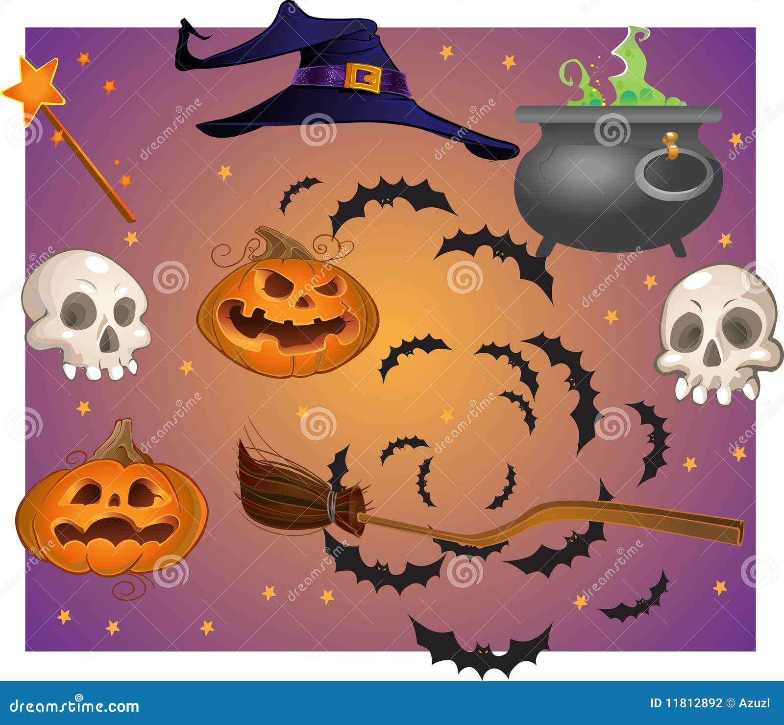 Halloween objects stock illustration. Illustration of horror - 11812892