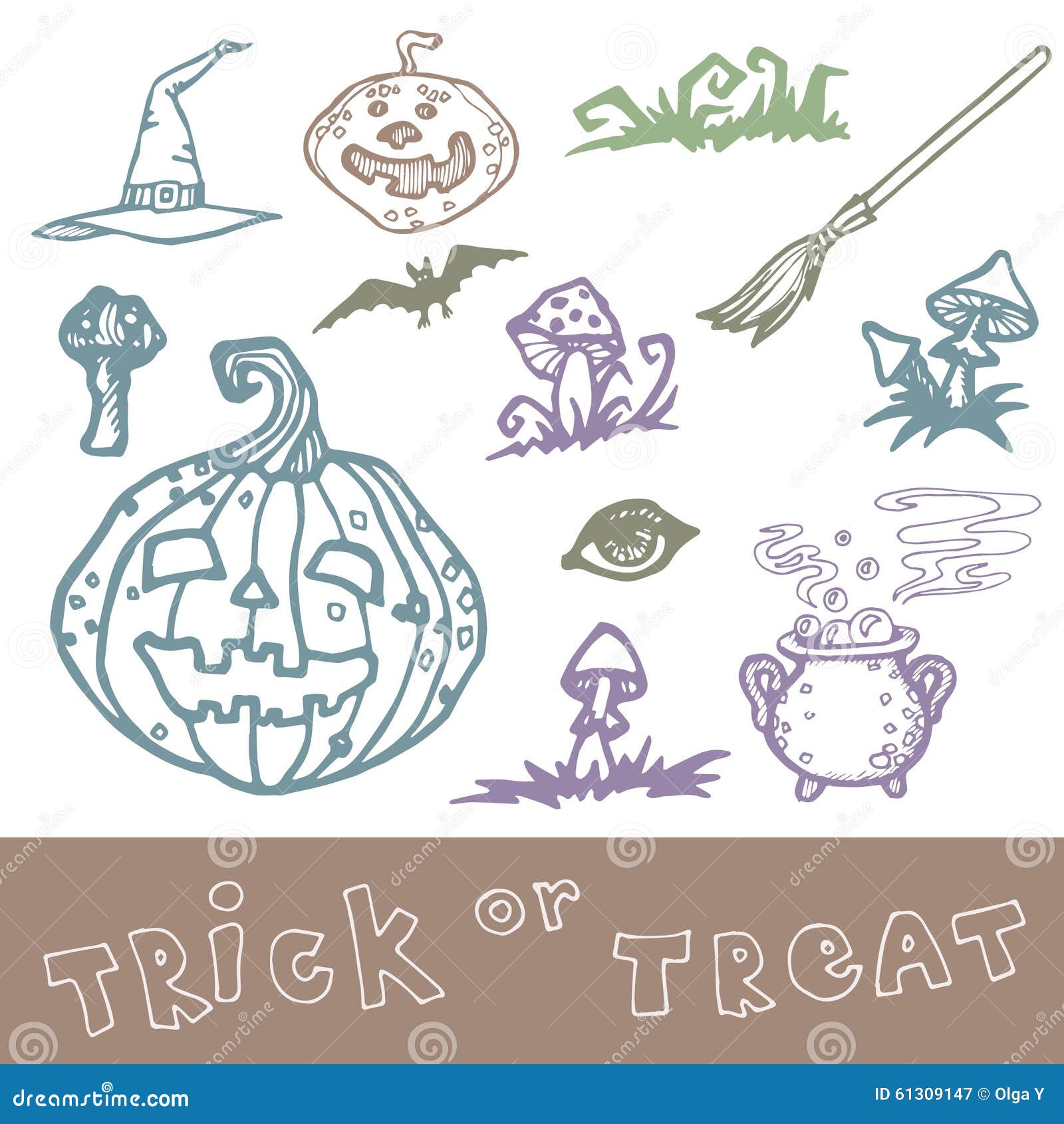 Halloween Objects Collection - Hand Drawn Vector Stock Vector ...