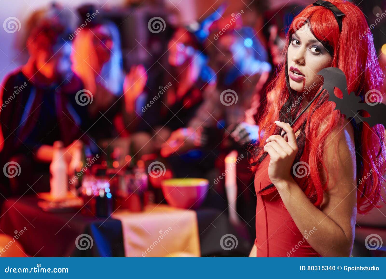 Halloween party stock photo. Image of creepy, devil, space - 80315340