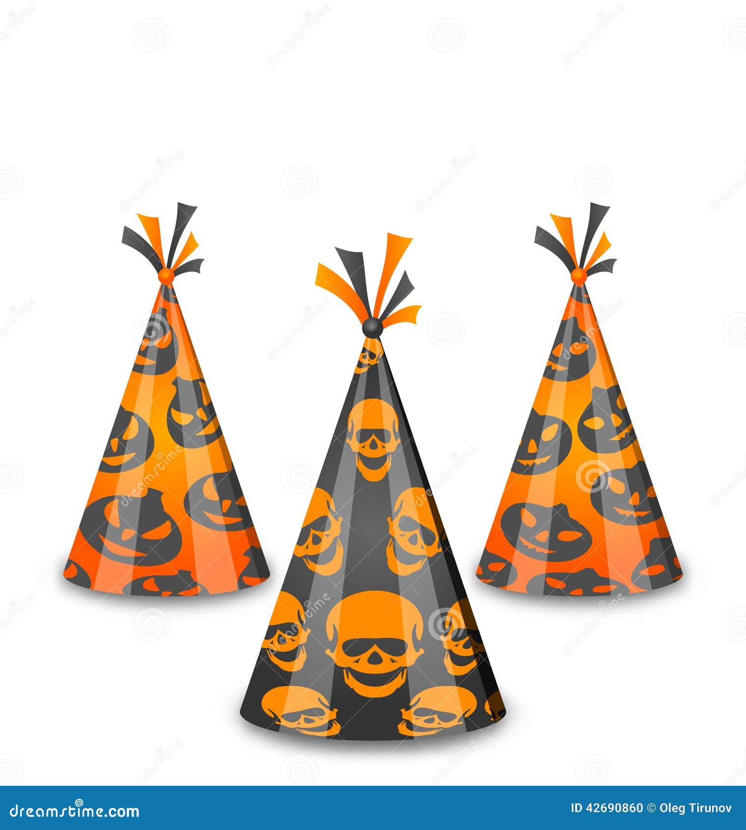 Halloween Party Hats Isolated on White Background Stock Vector ...